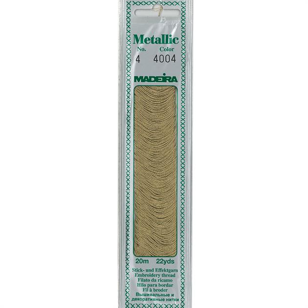 Madeira Metallic No 4 embroidery thread color 4004 brass - The ...