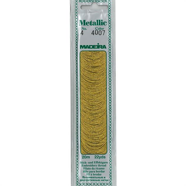Madeira Metallic No 4 embroidery thread color 4007 pure gold - The ...