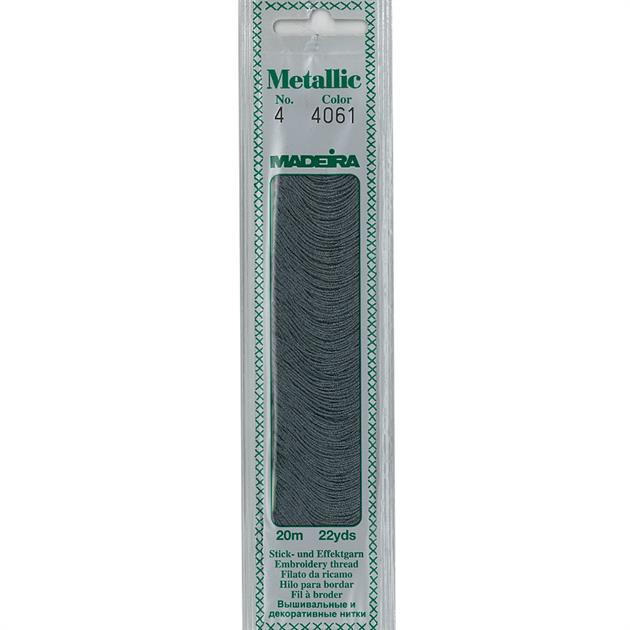 Madeira Metallic No 4 embroidery thread color 4061 granite - The ...