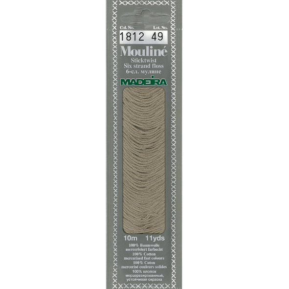 Madeira mouline embroidery floss 10m colour 1812 grey - The Craftshops Mall